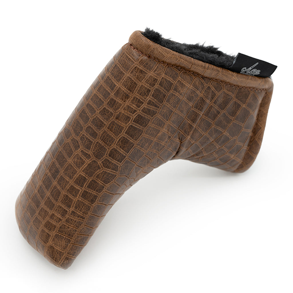 Brown Alligator Genuine Leather Putter Golf Headcover | Ace of Clubs ...