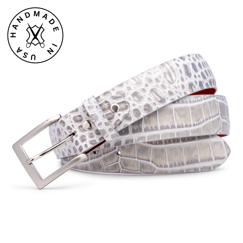 Pearl Alligator Genuine Calfskin Leather Golf Belt | Ace of Clubs Golf ...