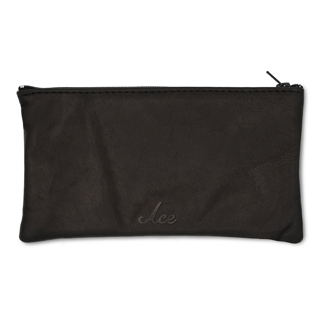Black Genuine Leather Cash Bag Valuables Pouch | Made in USA – Ace of ...