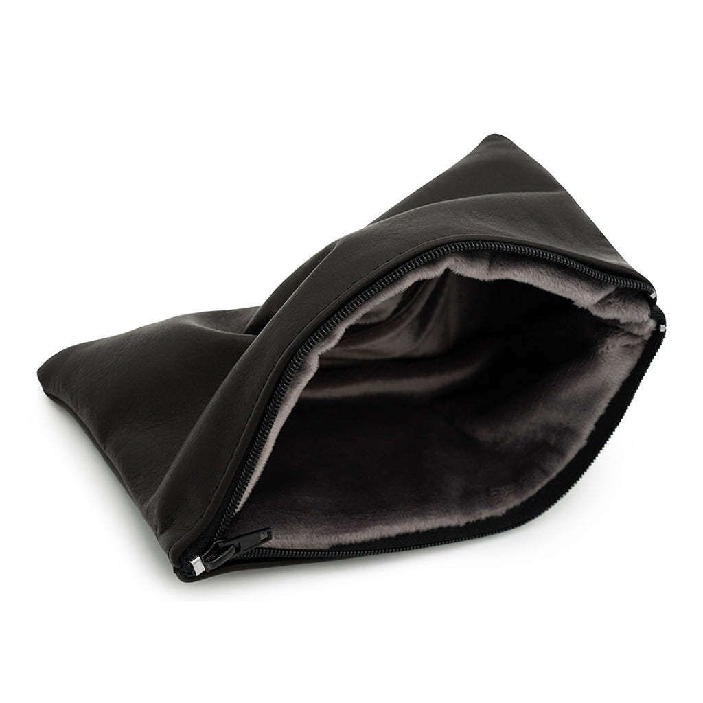 Black Genuine Leather Cash Bag Valuables Pouch | Made in USA – Ace of ...