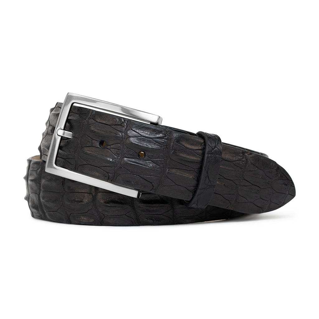 Black Hornback Crocodile Genuine Leather Handmade USA Golf Belt – Ace ...