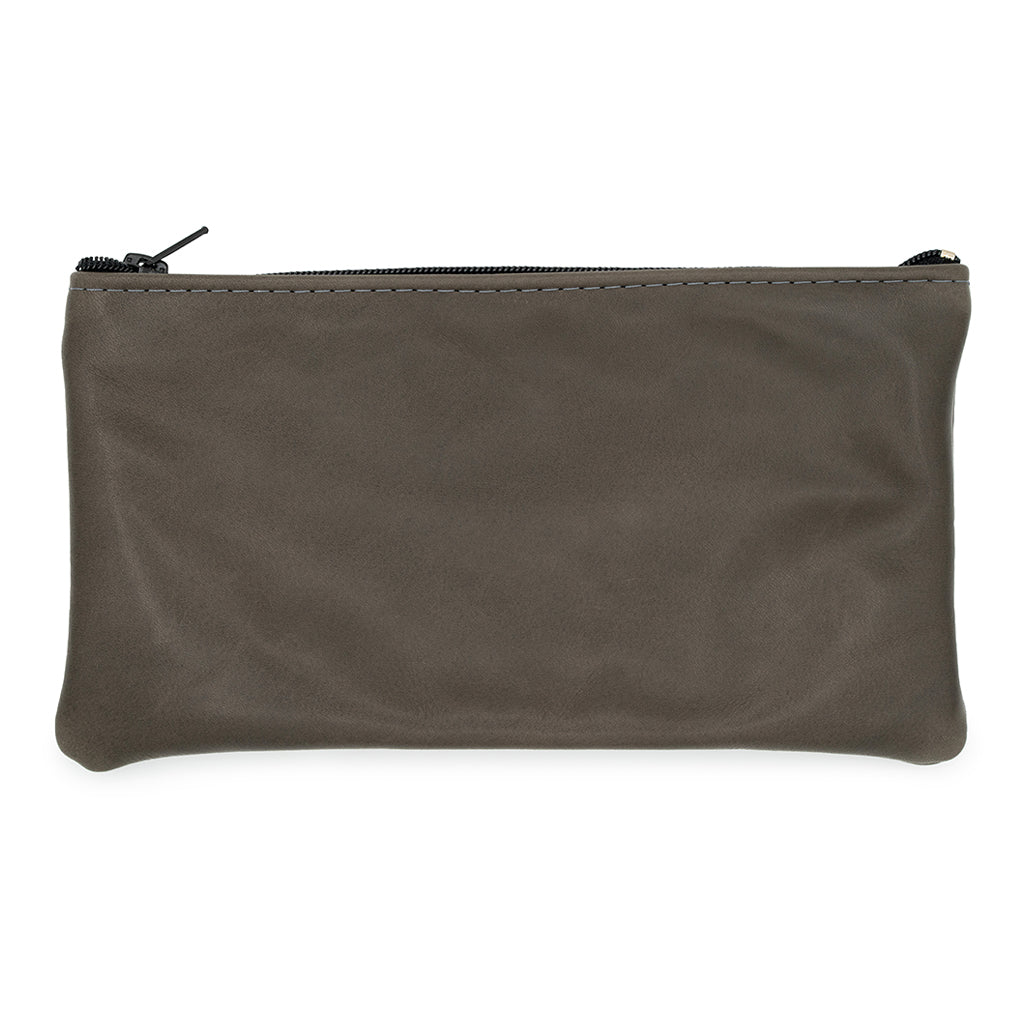 Grey Genuine Leather Cash Bag Valuables Pouch | Made in USA – Ace of ...