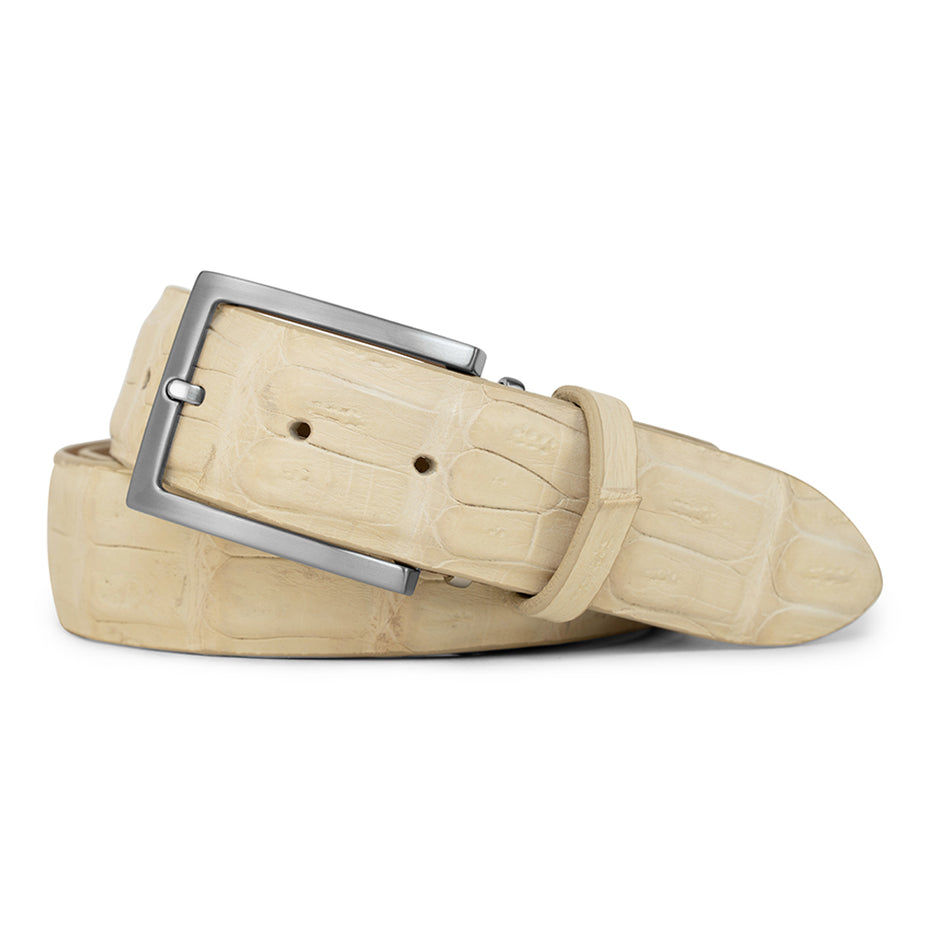 IVORY CAIMAN CROCODILE TAIL ALLIGATOR BELT | HANDMADE IN USA – Ace of ...
