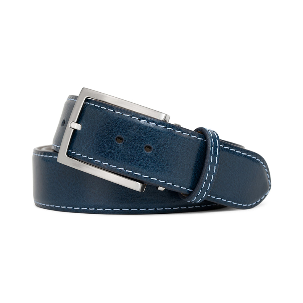 Navy Blue Full-Grain Calfskin Genuine Leather Golf Belt | Made in USA ...