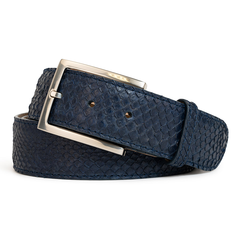 Navy Blue Python Genuine Leather Handmade in USA Golf Belt | Ace – Ace ...