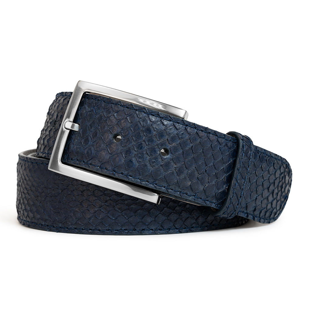 Navy Blue Python Genuine Leather Handmade in USA Golf Belt | Ace – Ace ...