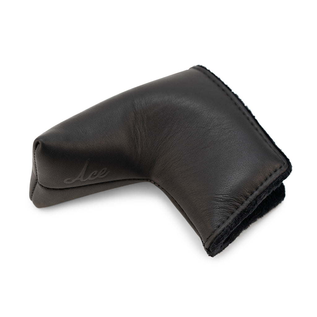 BLACK GENUINE LEATHER CUSTOM GOLF PUTTER HEADCOVER | MADE IN USA – Ace ...