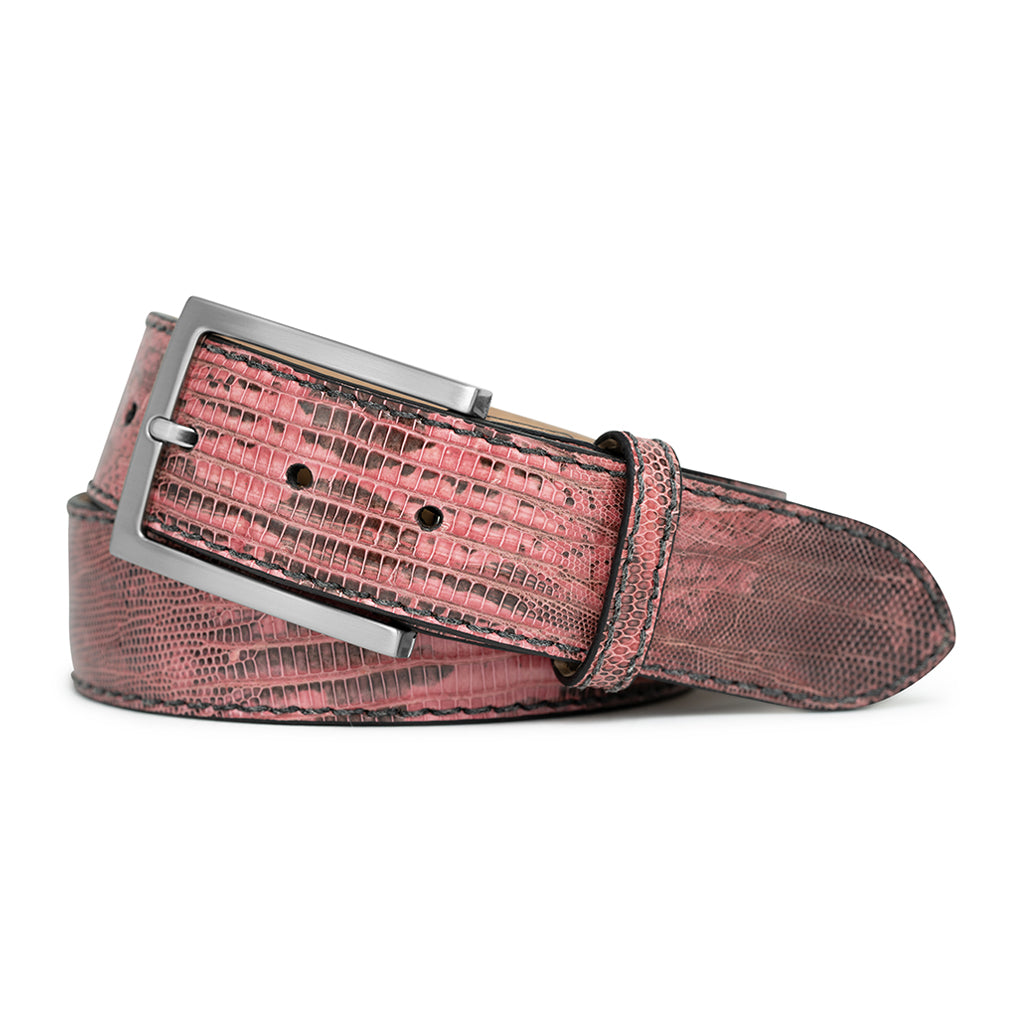 Pink & Black Lizard Genuine Leather Golf Belt | Ace Handmade in USA ...